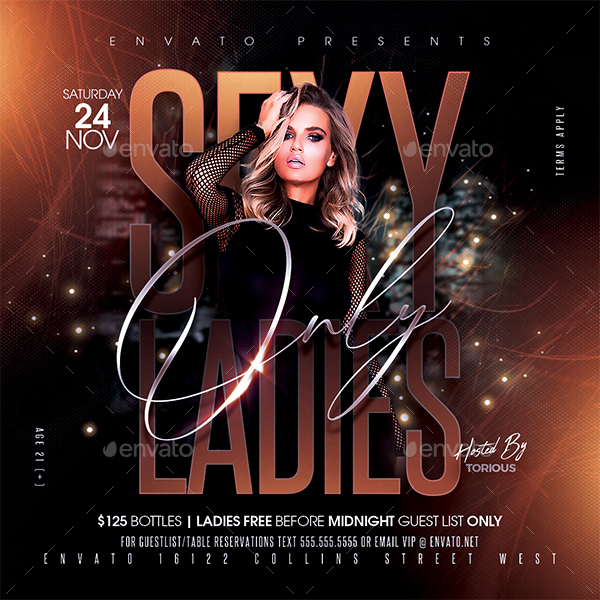 Ladies Night Flyer Template, Print Templates | GraphicRiver