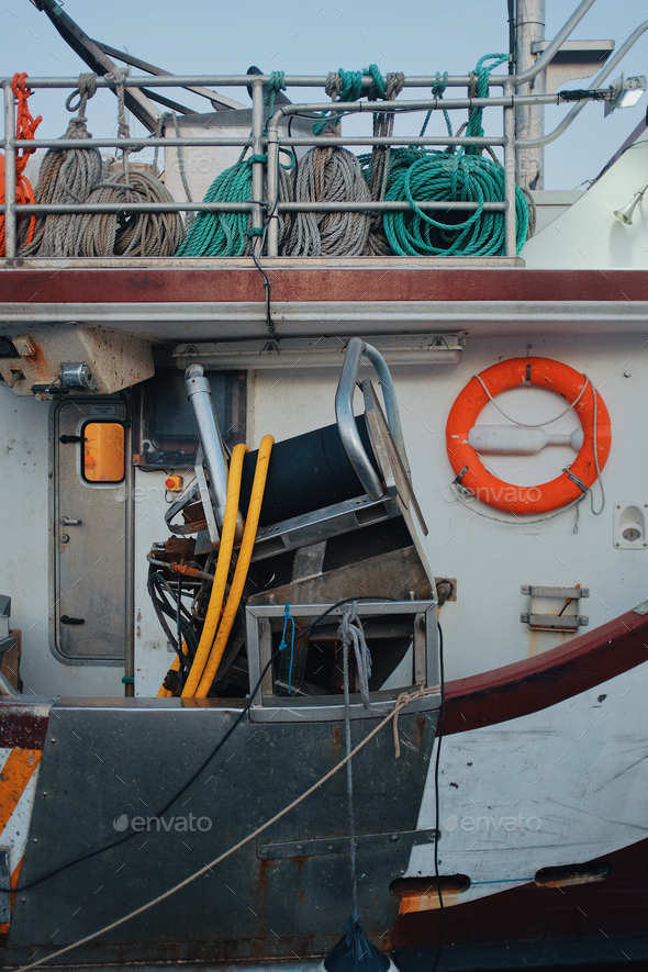 closeup/crop detail of a fishing boat deck Stock Photo by PaulSchlemmer