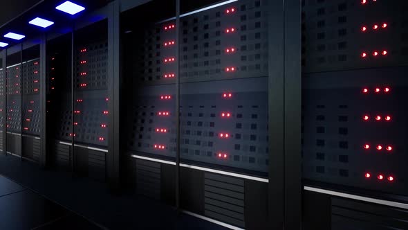 Cloud Computing Datacenter Server Room. Cloud Computing Data Storage 3d ...