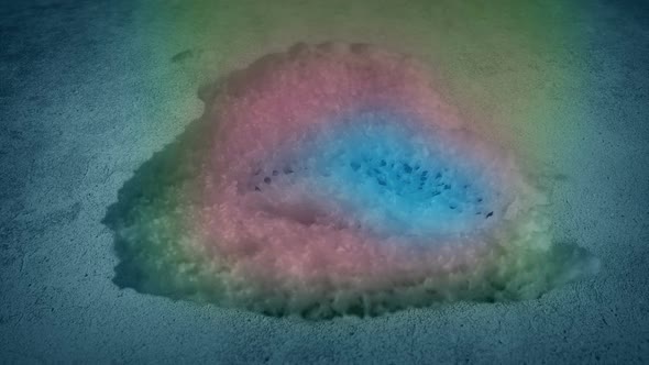 Magic Acid Eats Through Ground With Rainbow Colors, Stock Footage ...