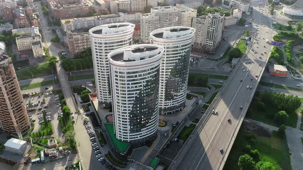 Modern Architecture of a Big City, View From Above. Sunny Day in a ...