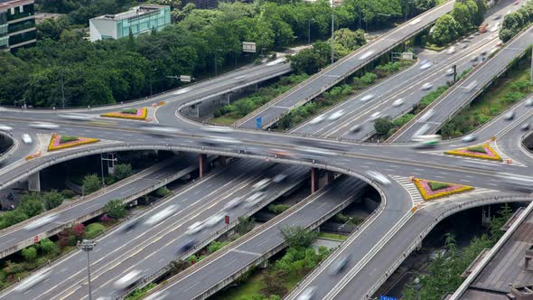 Chengdu Highways and Overpass Roads in Sichuan Timelapse, Stock Footage