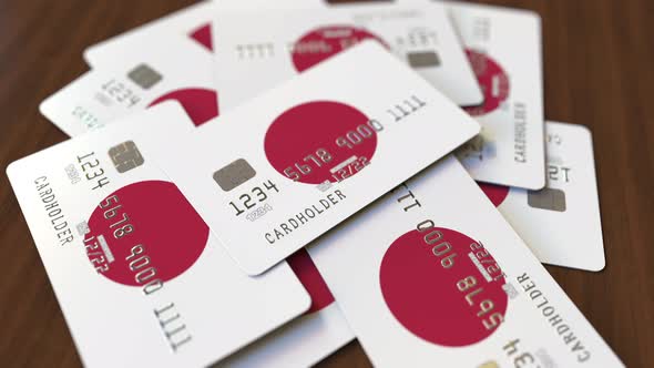 Credit Cards with Flag of Japan, Motion Graphics | VideoHive