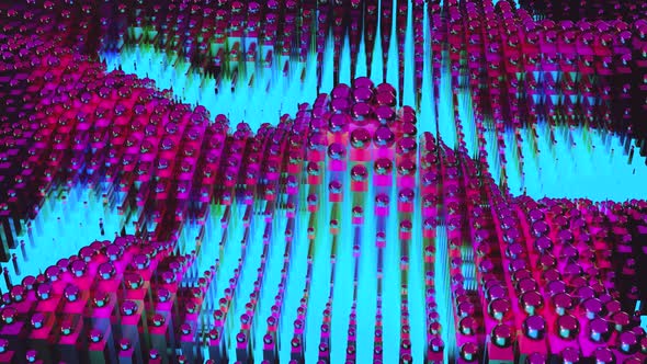 Abstract Geometric Pattern Of 3d Render Cubes And Spheres Motion Graphics
