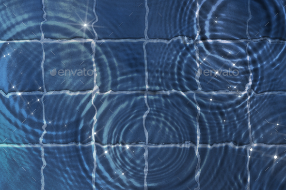 Water ripple texture background, blue tiles Stock Photo by Rawpixel