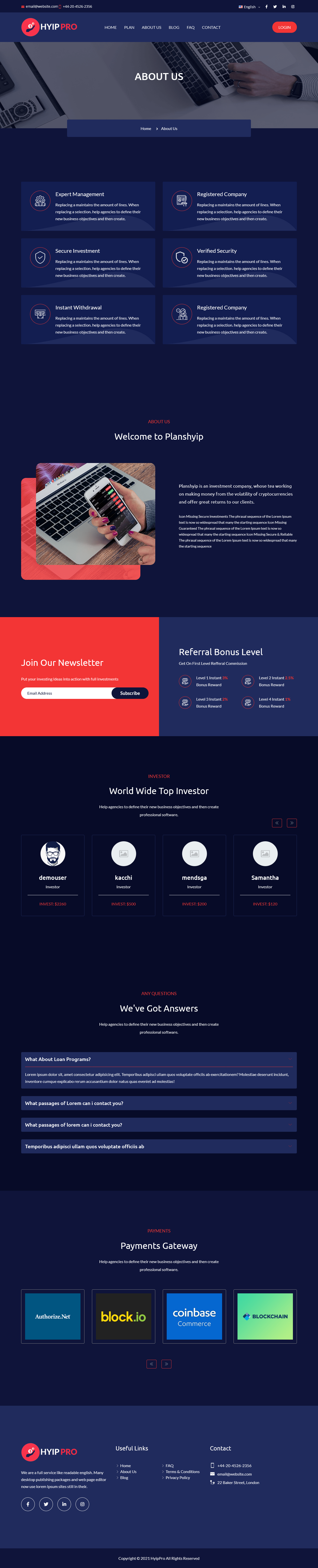 HYIP PRO - A Modern HYIP Investmet Platform by bug-finder | CodeCanyon