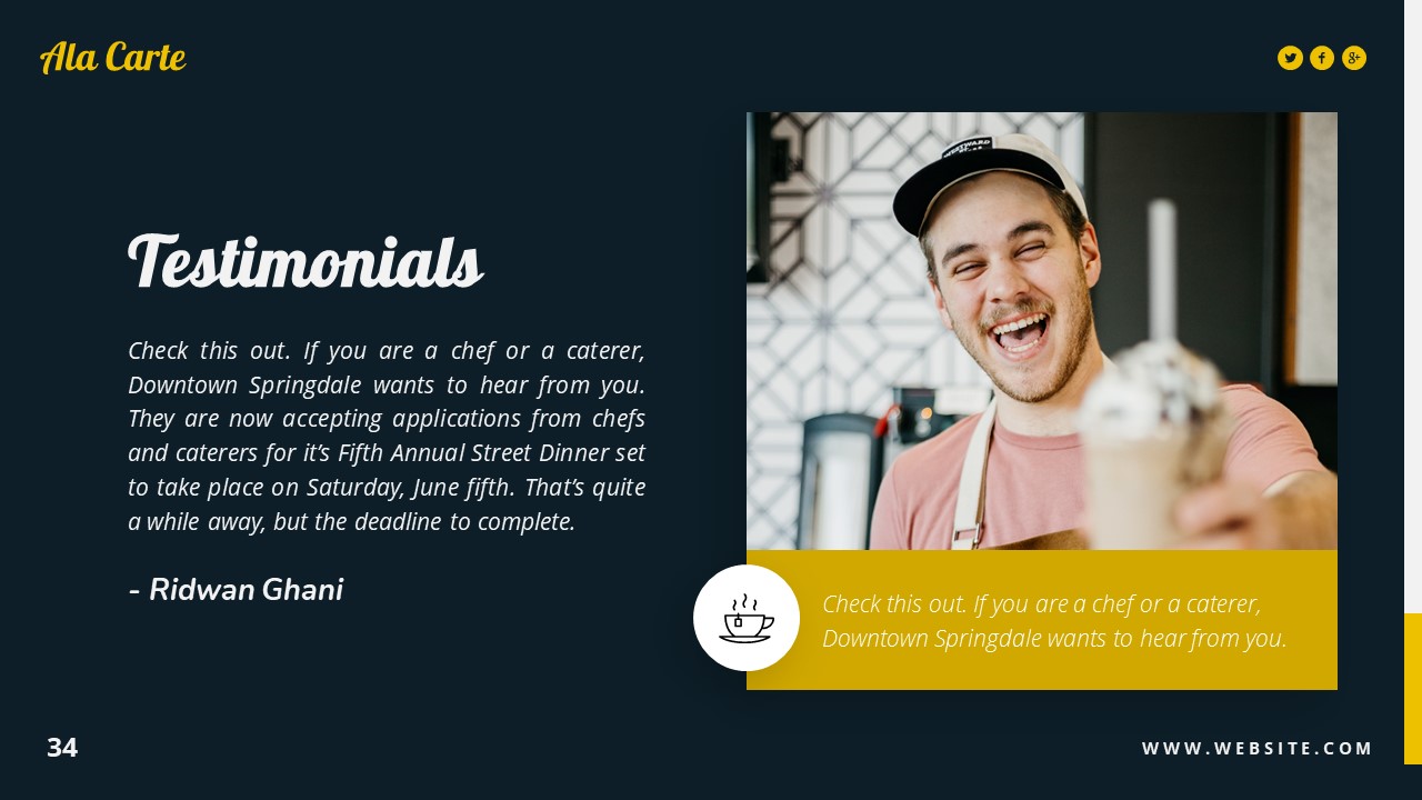 Ala Carte Culinary Presentation Template, Presentation Templates ...