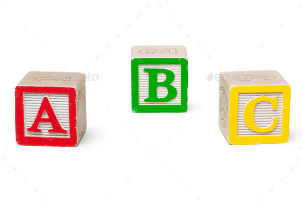 Wooden alphabet blocks isolated on white background Stock Photo by ...