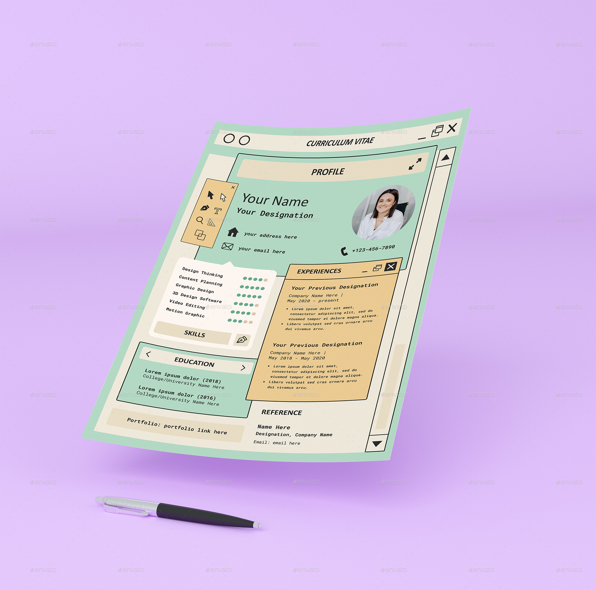 Retro Professional Resume/CV, Print Templates | GraphicRiver