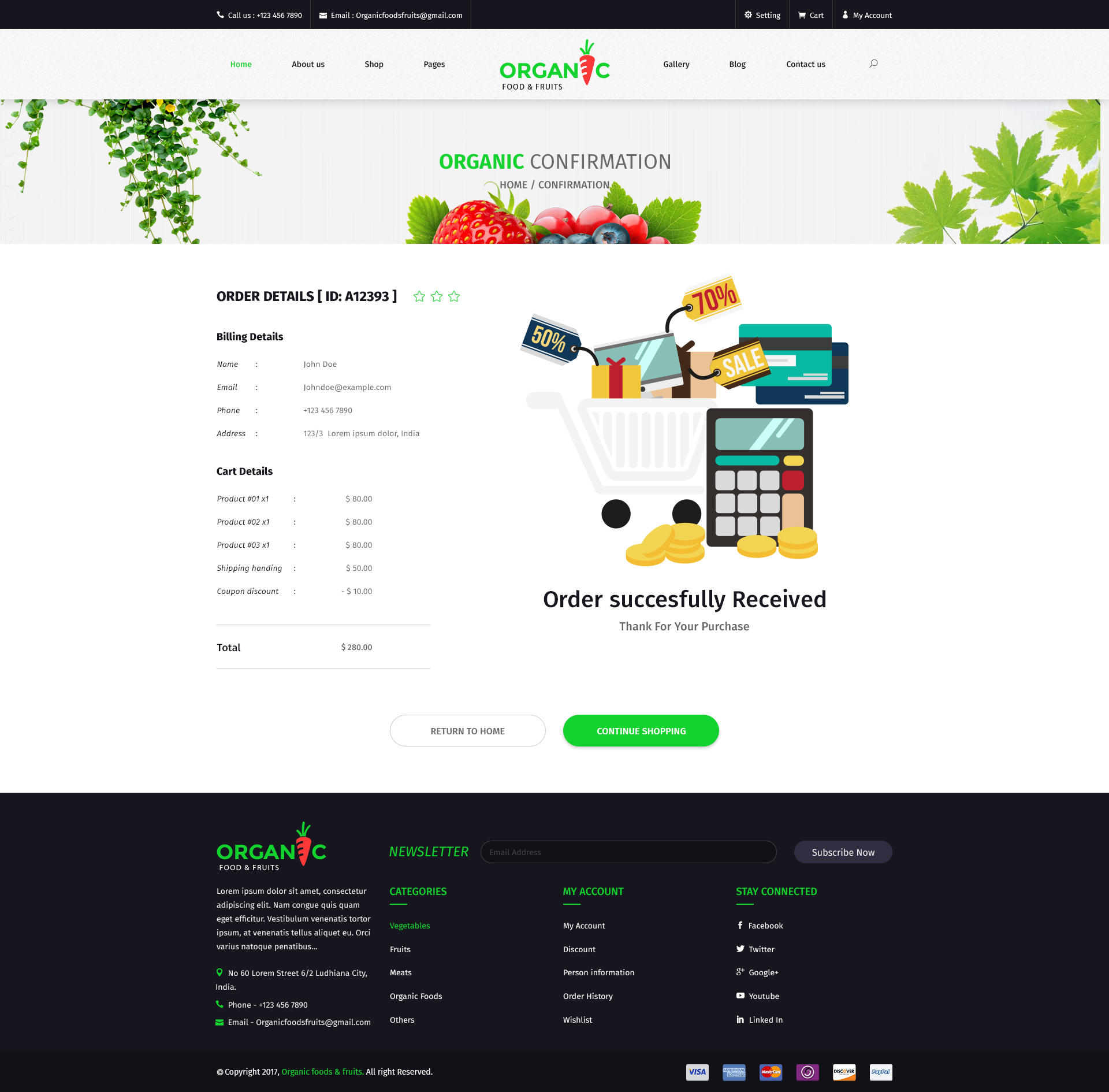 Organic Food and Fruits Template by TmdStudio | ThemeForest