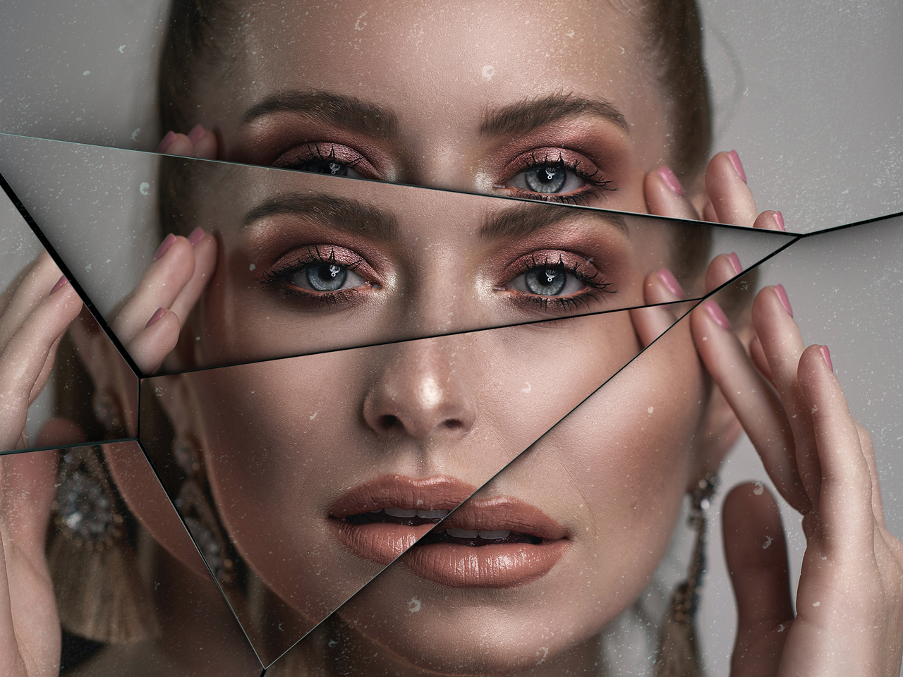 Slasher Broken Mirror Photo Slicing Action Set, Add-ons | GraphicRiver