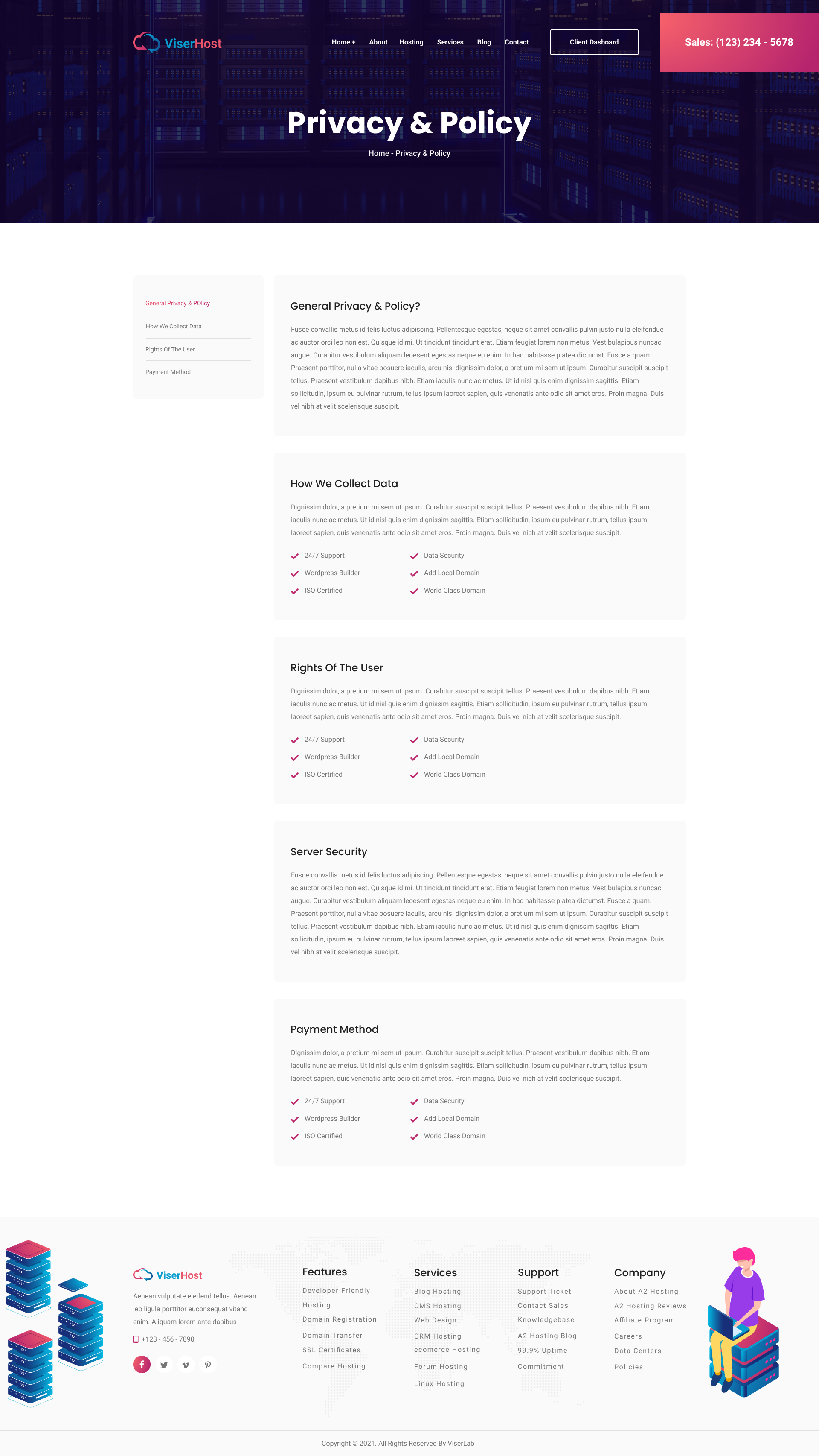 ViserHost - Hosting Business Figma Template by ViserLab | ThemeForest