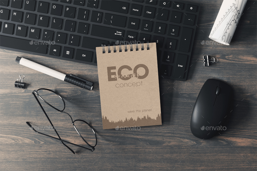 a6 Kraft Paper Spiral Notebook Mockup by Freesunka | GraphicRiver