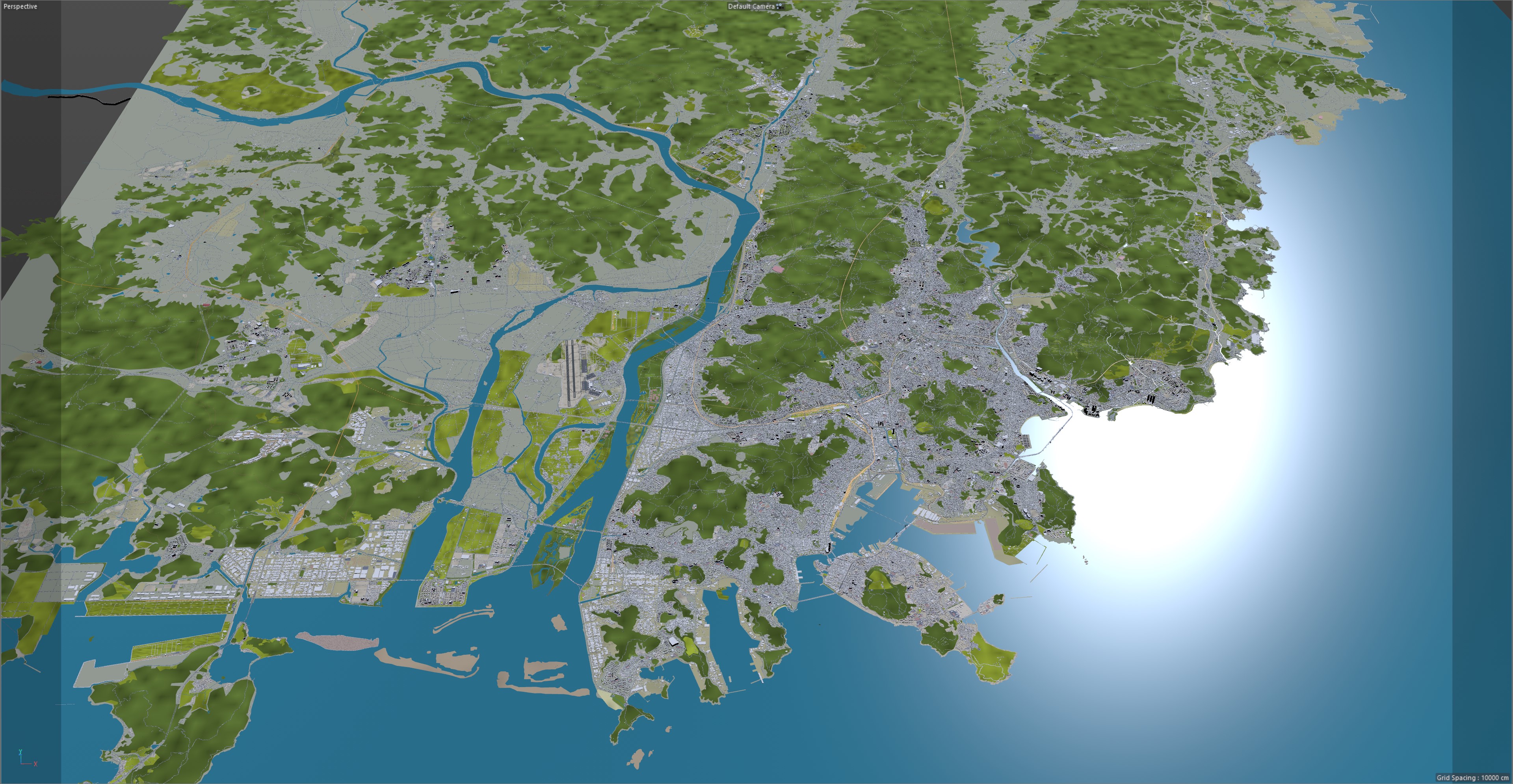 Busan city South Korea 3d model 80km by TurboCG | 3DOcean