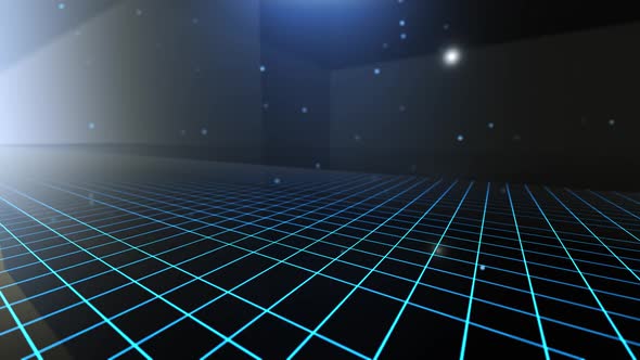 Digital Grid Background With Particles 3, Motion Graphics | VideoHive
