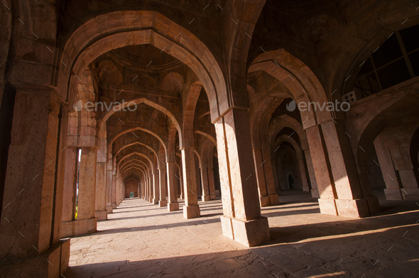 Ashrafi Mahal and Jama Masjid Mosque in Mandu, Madhya Pradesh, India ...