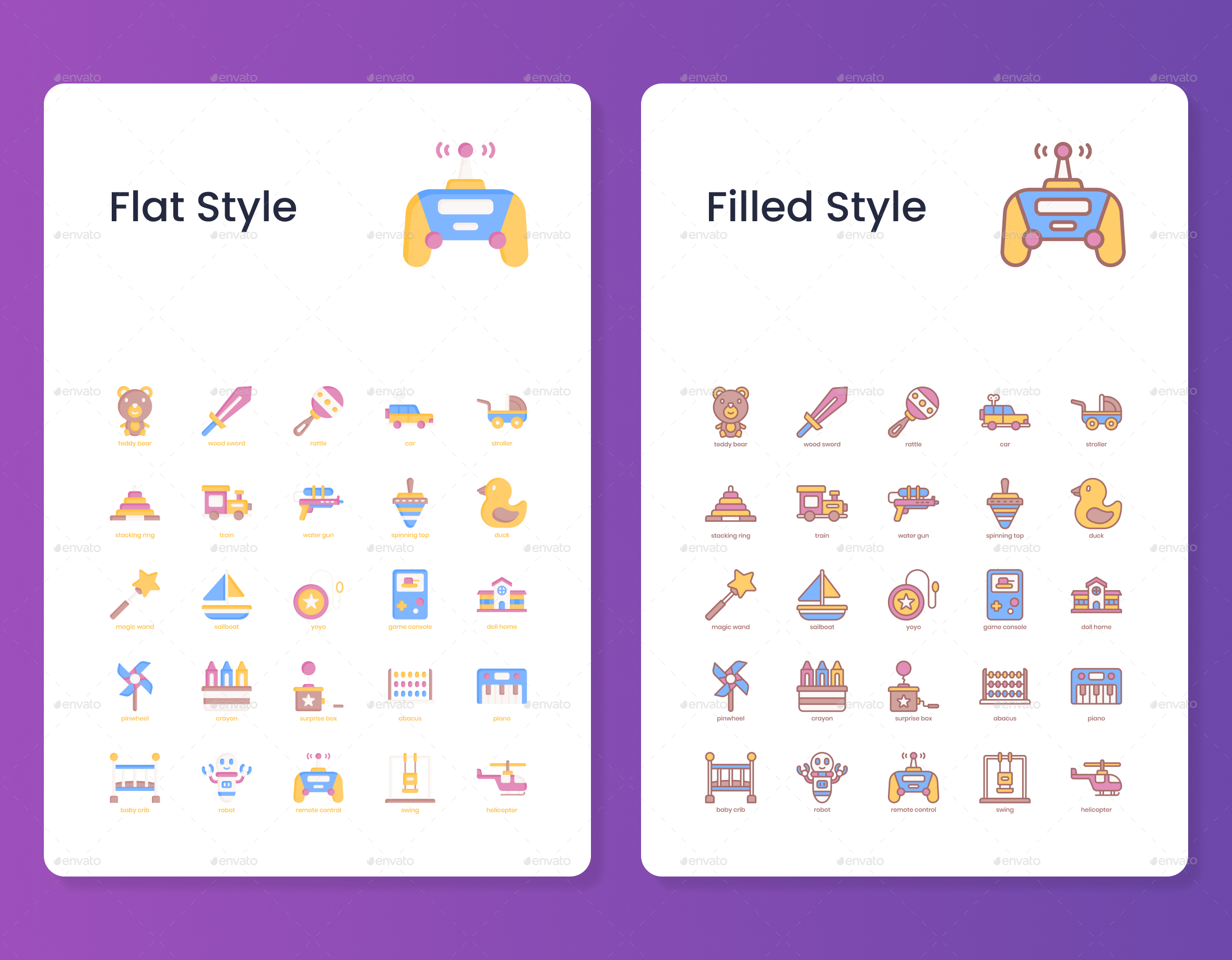 Children Toys Icon Pack, Icons | GraphicRiver