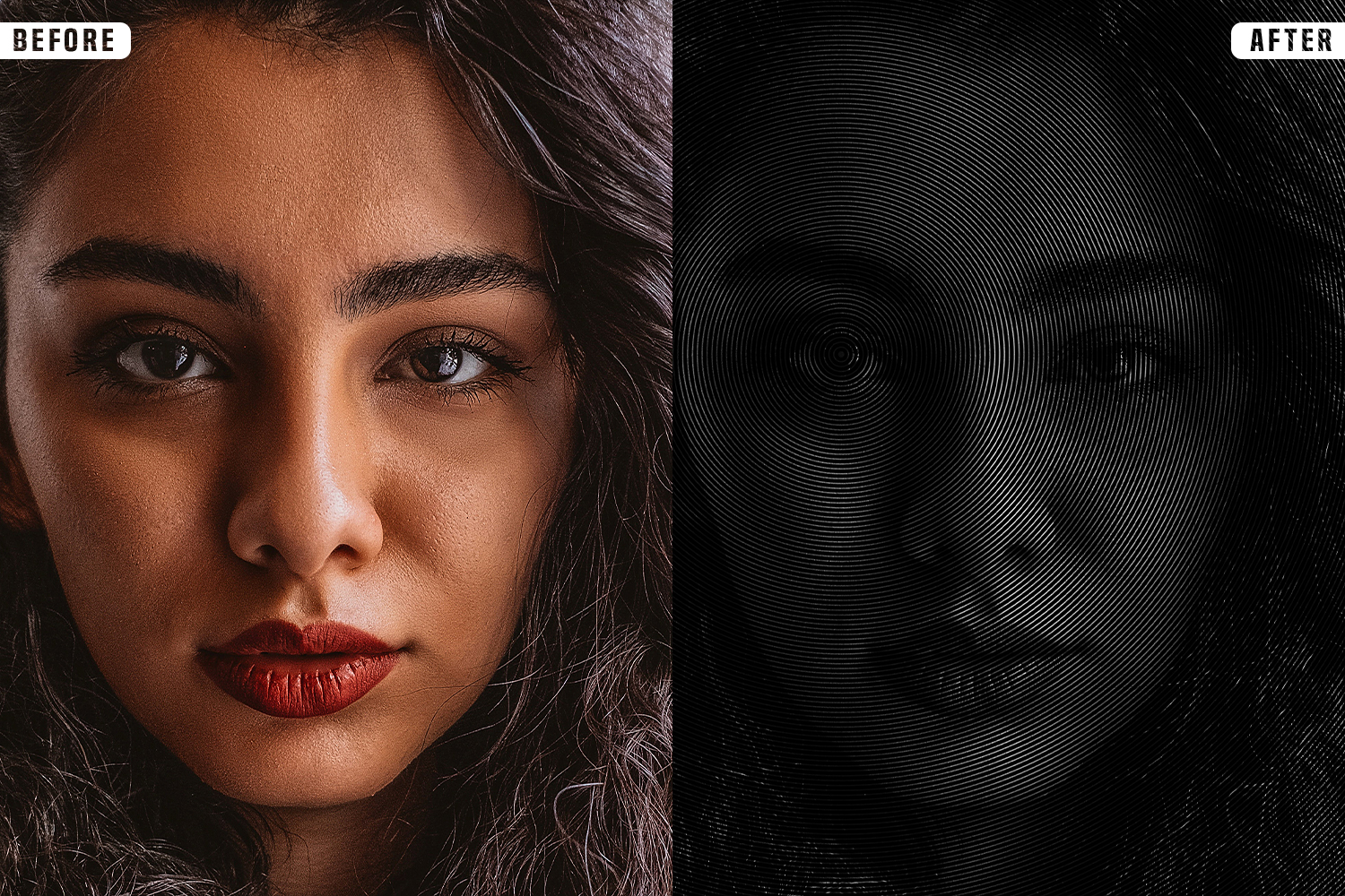 Moire Illusion Portrait Photoshop Action, Add-ons | GraphicRiver