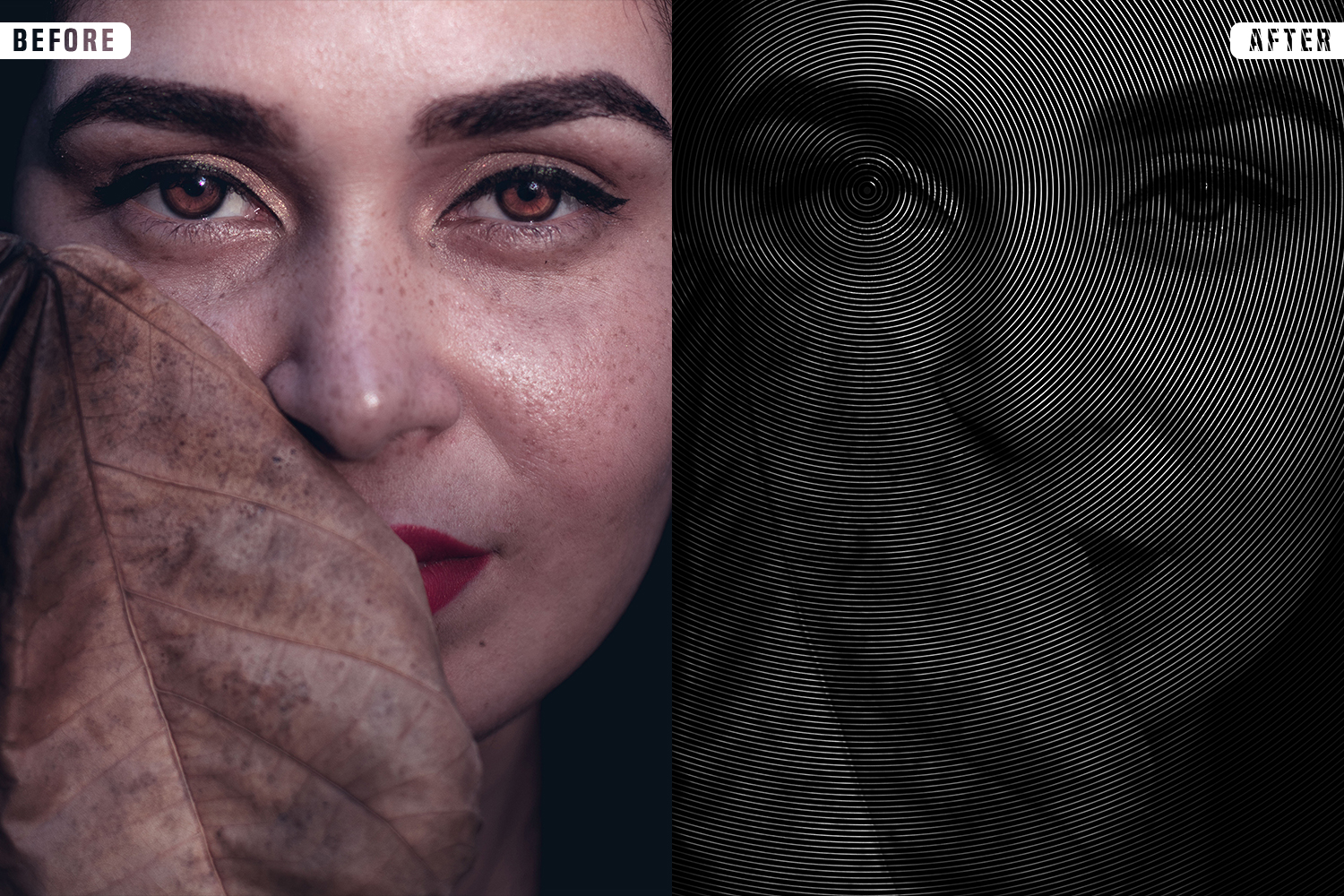 Moire Illusion Portrait Photoshop Action, Add-ons | GraphicRiver