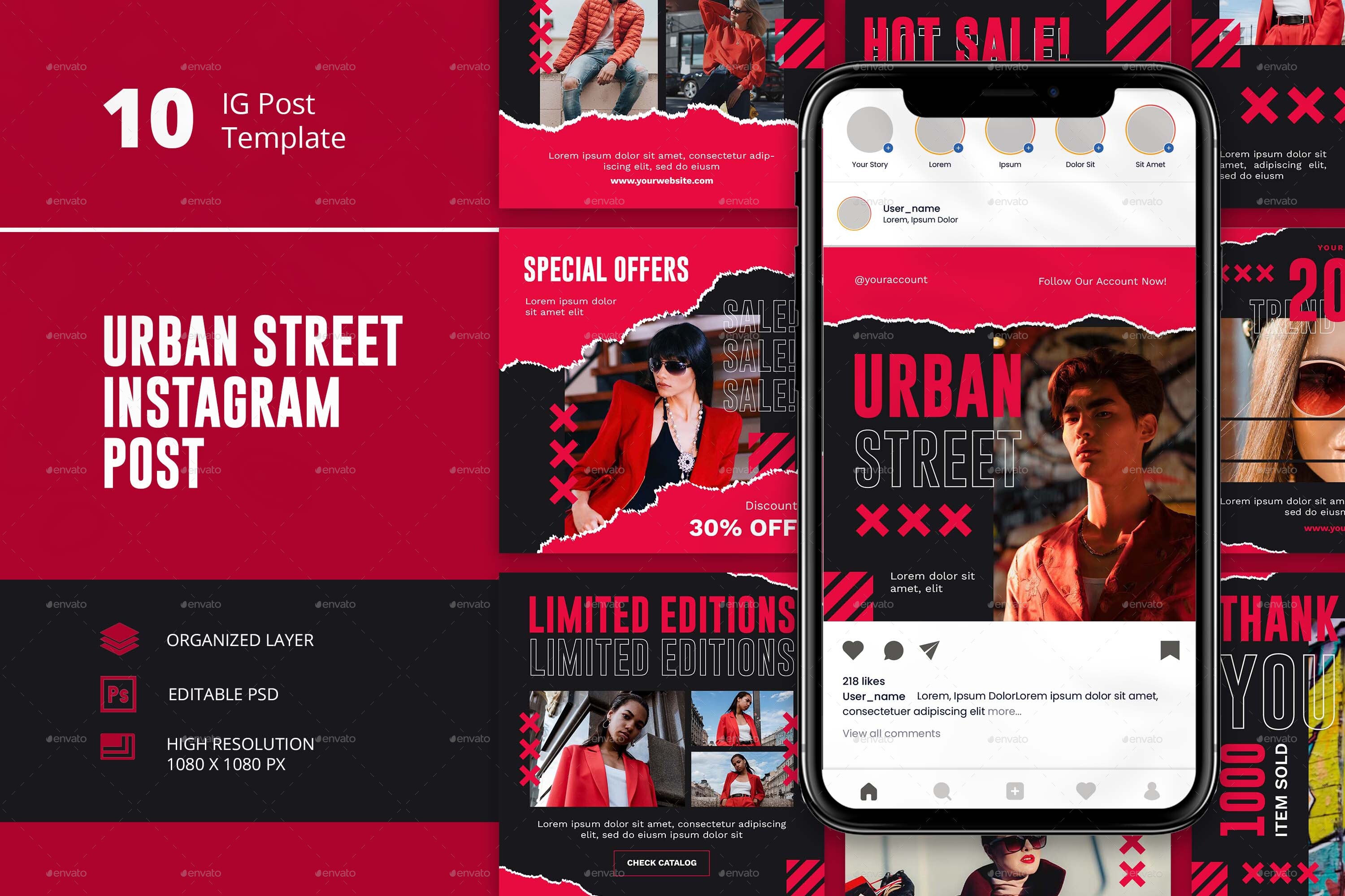 Urban Street Instagram Post Template, Web Elements | GraphicRiver