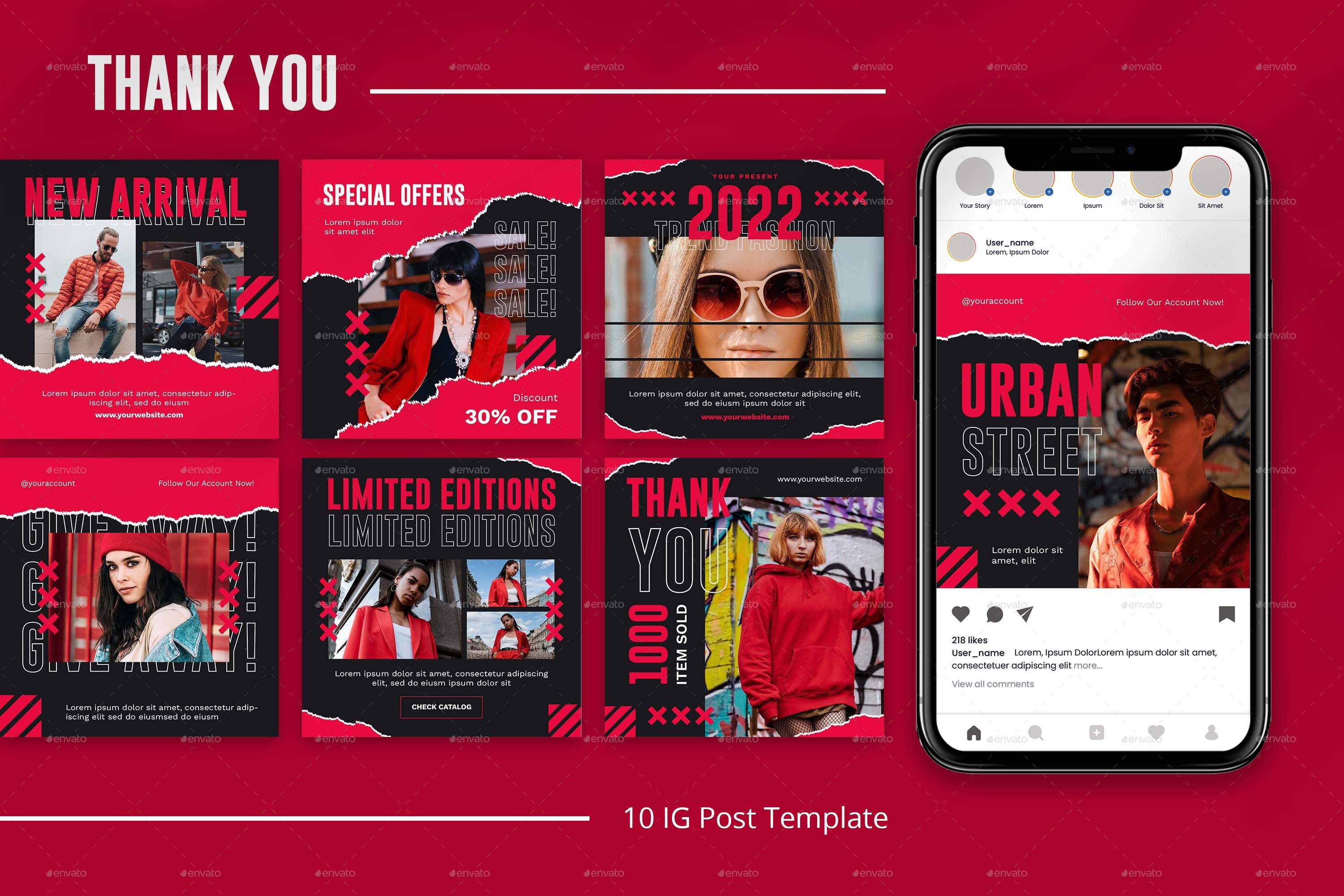 Urban Street Instagram Post Template, Web Elements | GraphicRiver