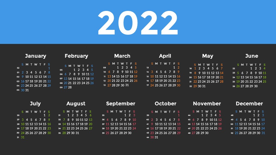 Calendar 2022 and 2021 PowerPoint Presentation Template by SanaNik
