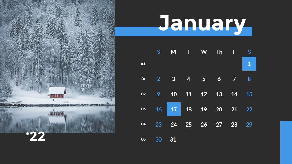 Calendar 2022 and 2021 PowerPoint Presentation Template by SanaNik