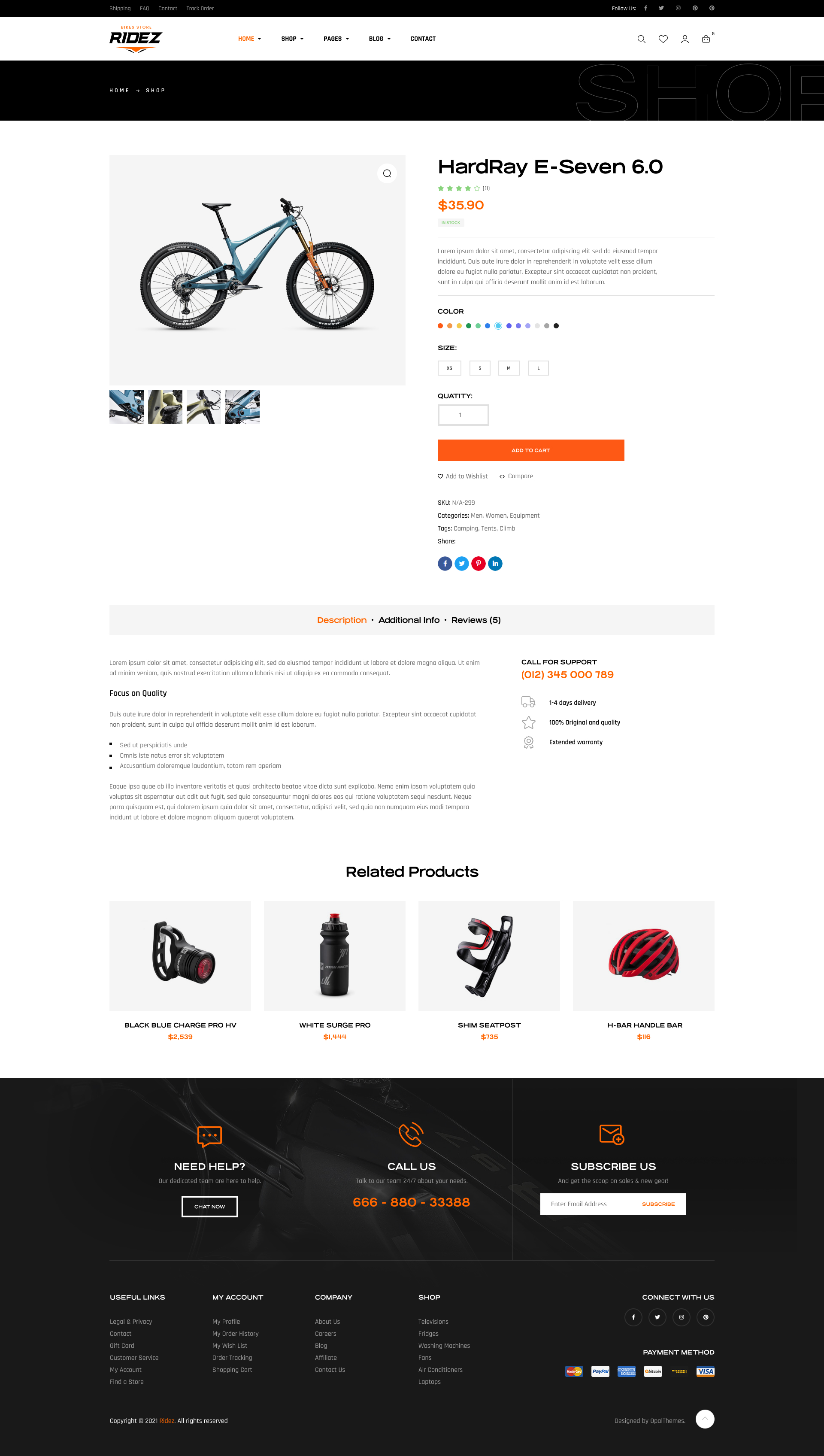 Ridez - Bike Shop Elementor WordPress Theme by themelexus | ThemeForest