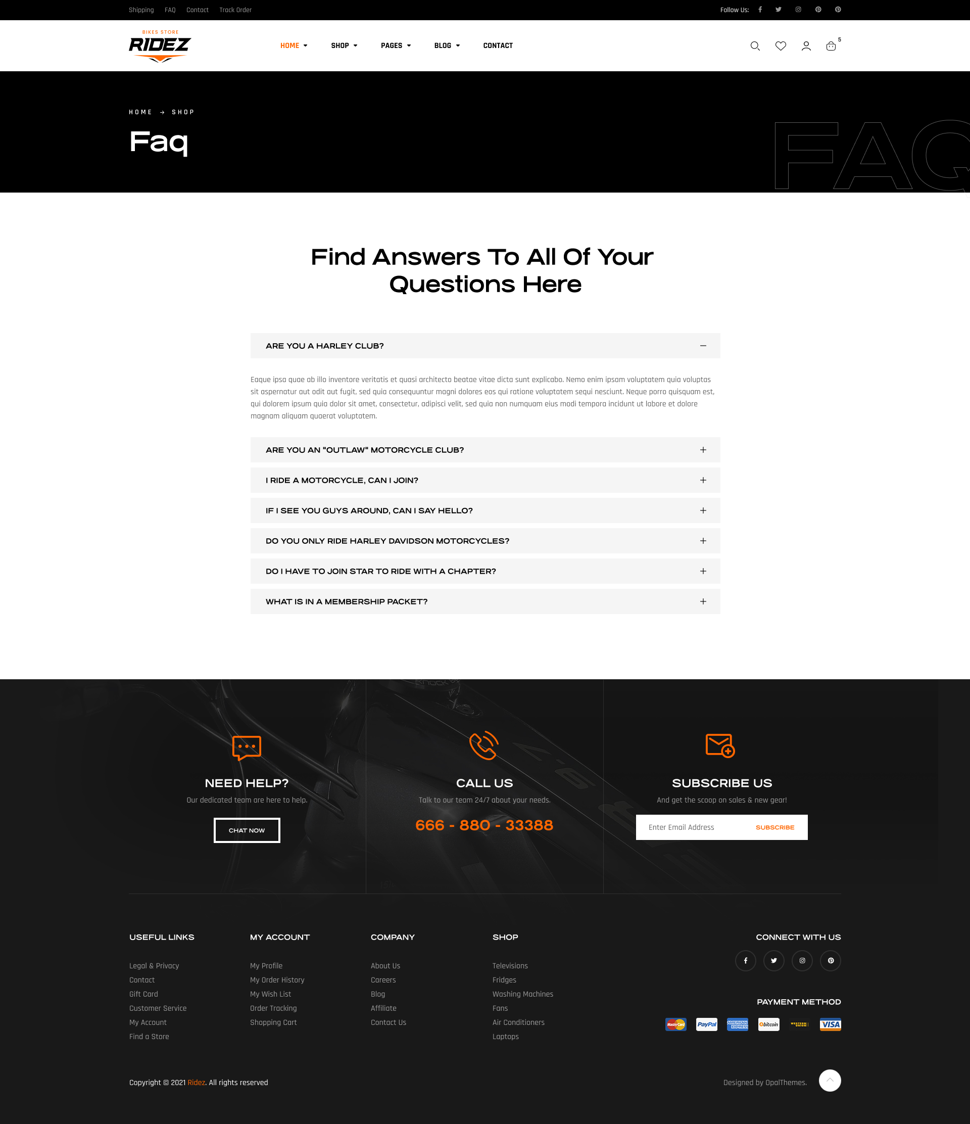 Ridez - Bike Shop Elementor WordPress Theme by themelexus | ThemeForest