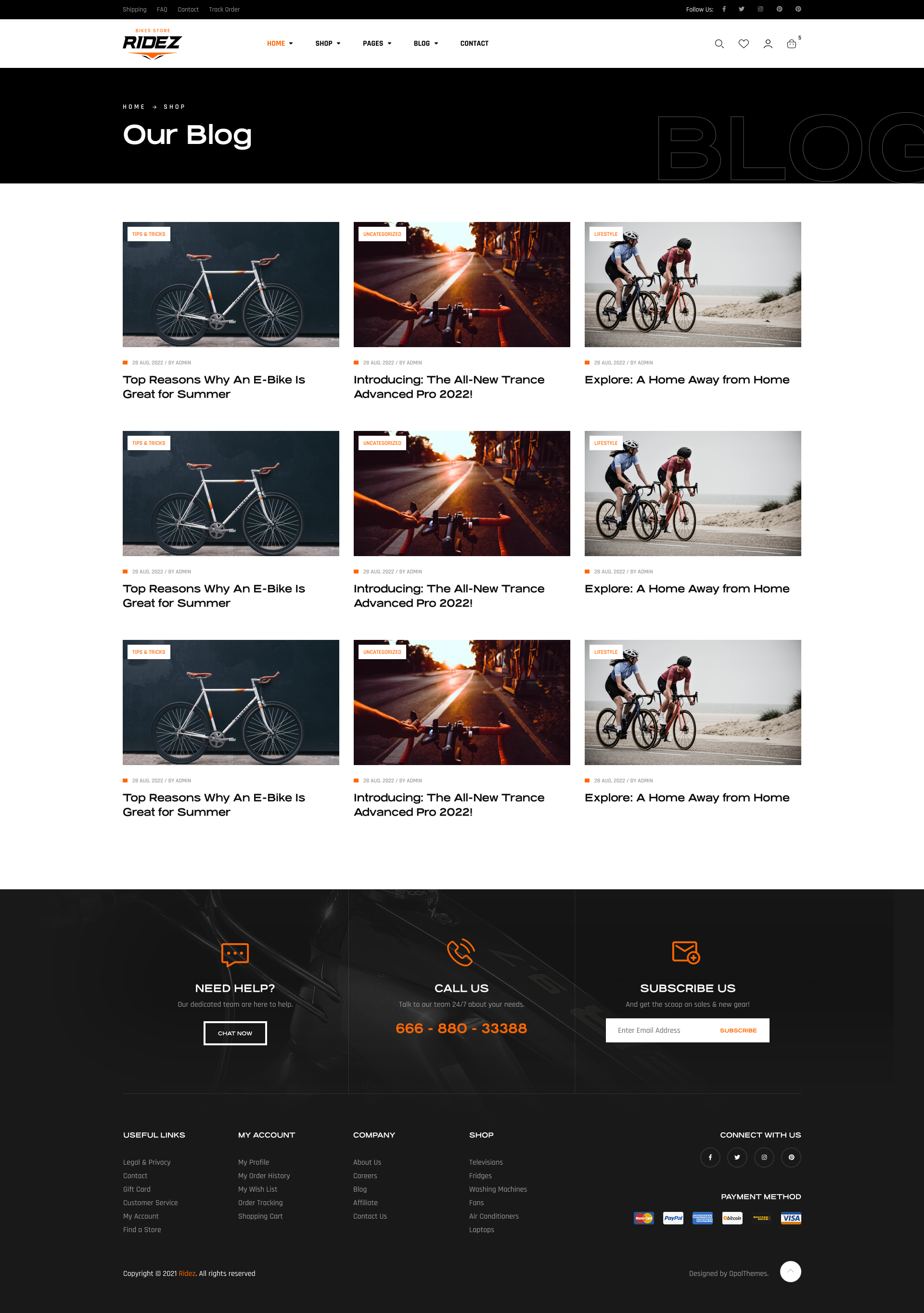Ridez - Bike Shop Elementor WordPress Theme by themelexus | ThemeForest