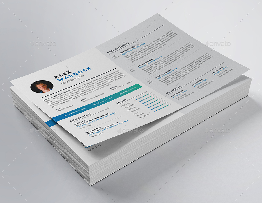 Landscape Resume/CV, Print Templates | GraphicRiver