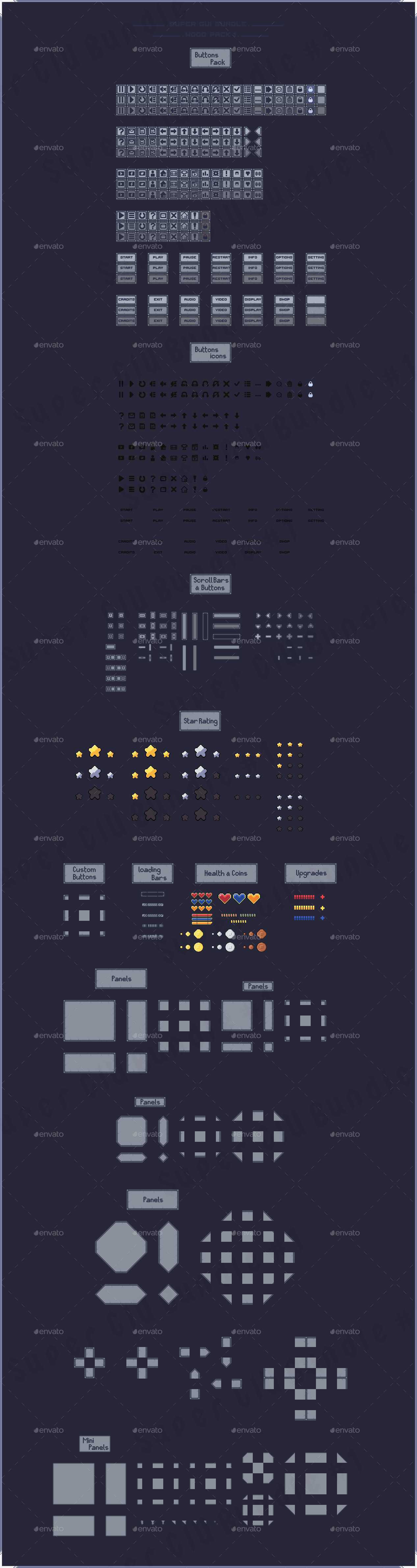 Super GUI Bundle #1 : Wood Pack, Game Assets | GraphicRiver