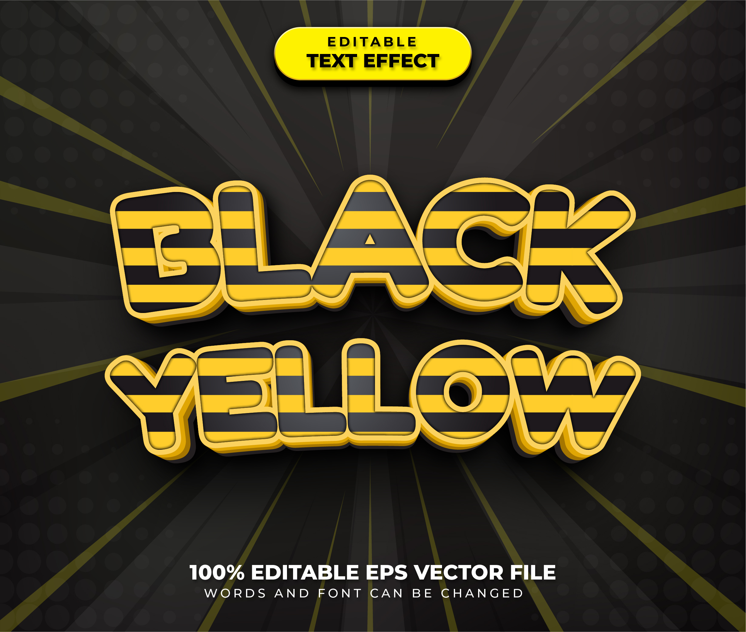Black Yellow Text Effect, Add-ons | GraphicRiver