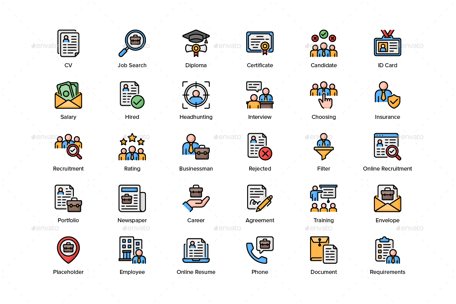 Recruitment Icons, Icons | GraphicRiver