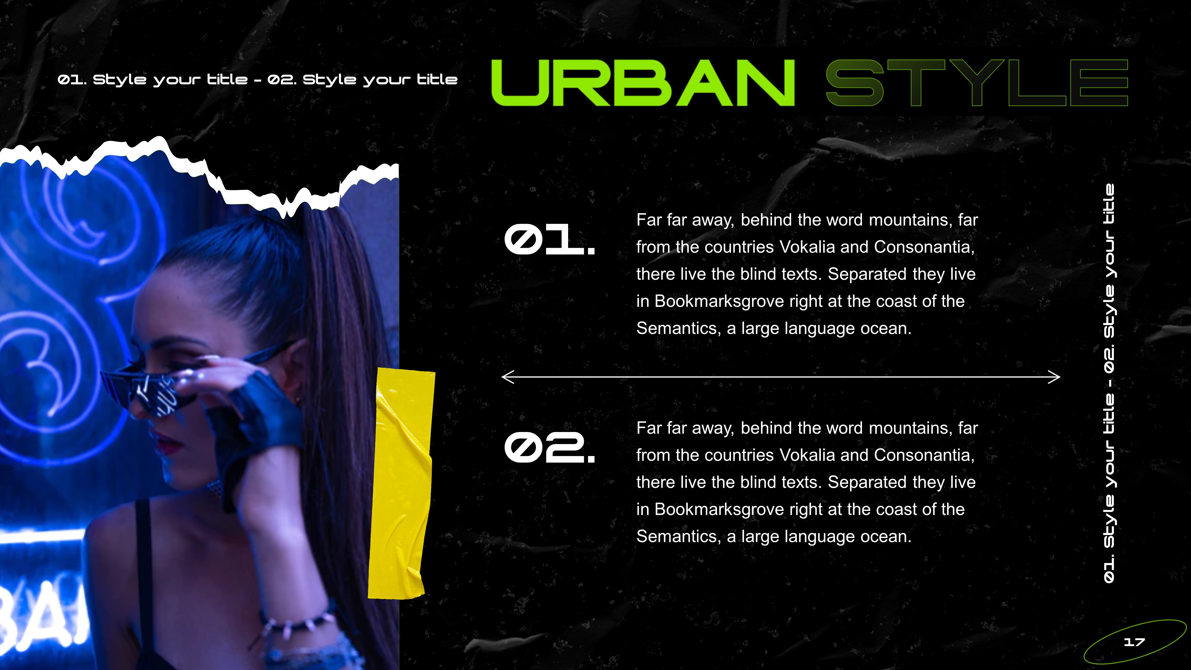 Urban Street Style Creative PowerPoint Template, Presentation Templates