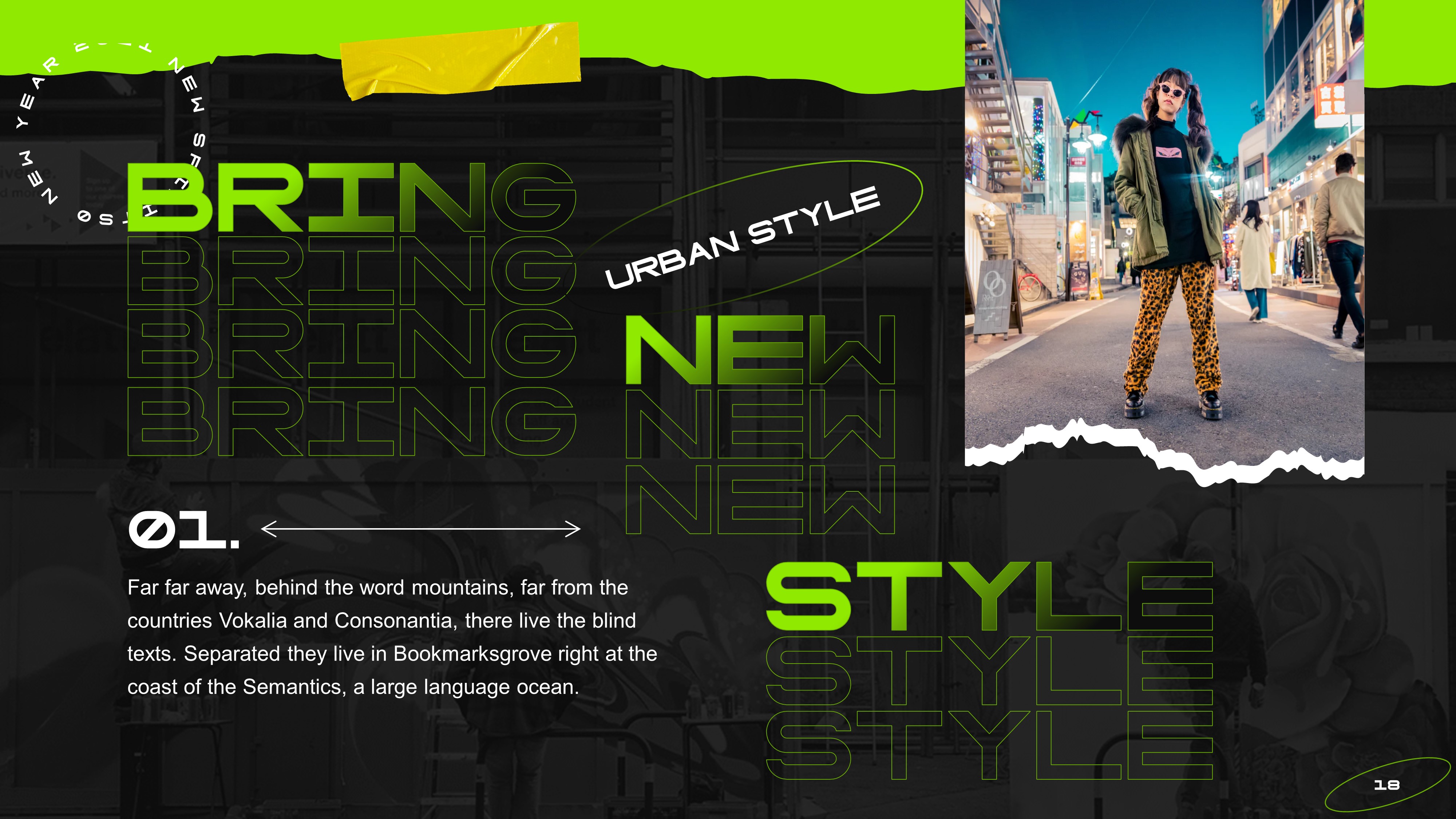 Urban Street Style Creative PowerPoint Template, Presentation Templates