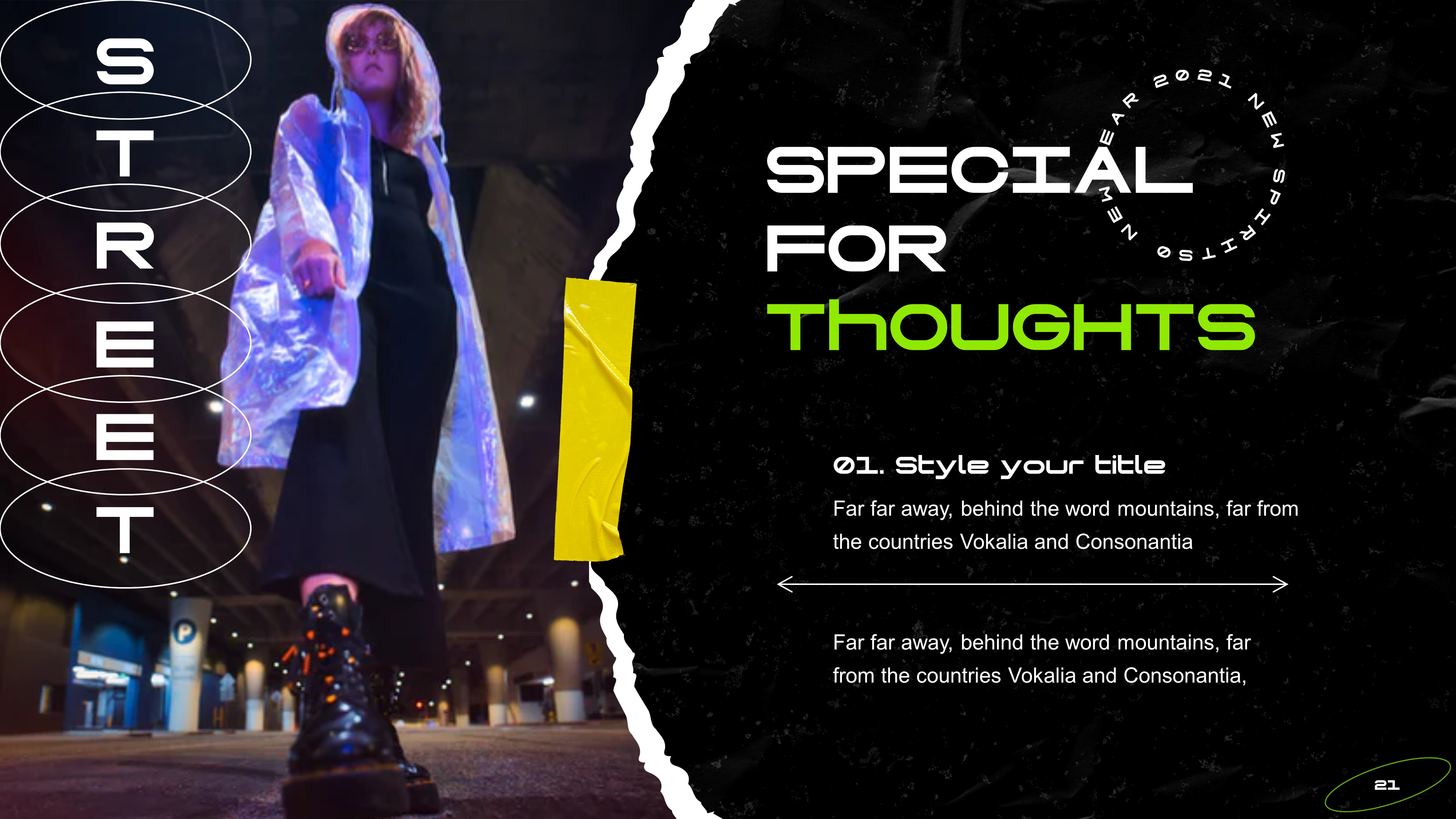 Urban Street Style Creative PowerPoint Template, Presentation Templates