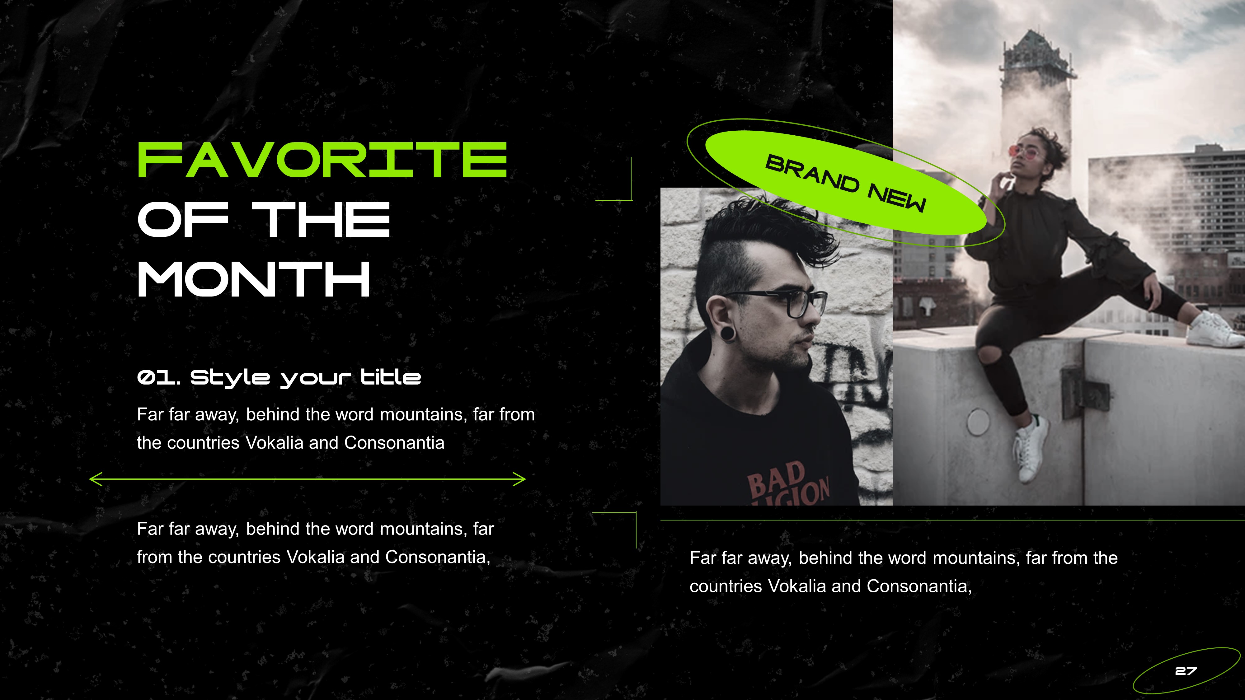 Urban Street Style Creative PowerPoint Template, Presentation Templates