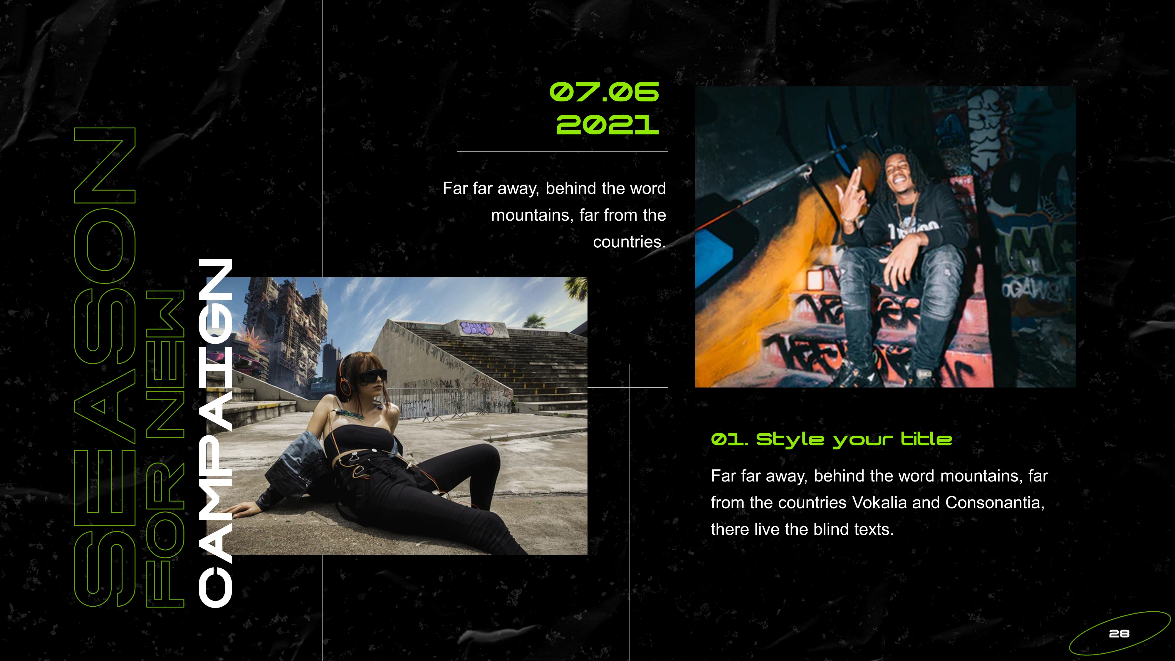 Urban Street Style Creative PowerPoint Template, Presentation Templates