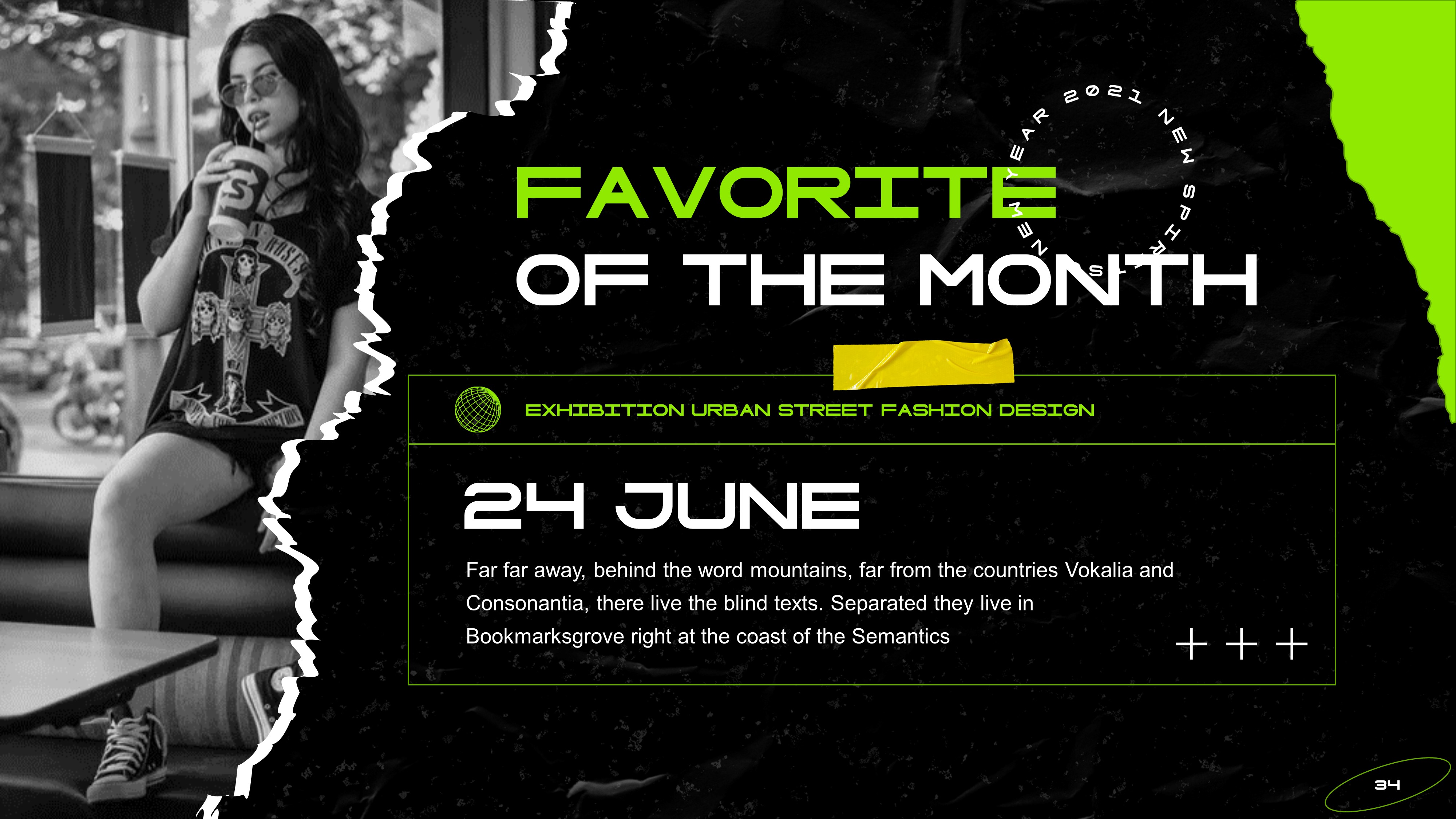 Urban Street Style Creative PowerPoint Template, Presentation Templates