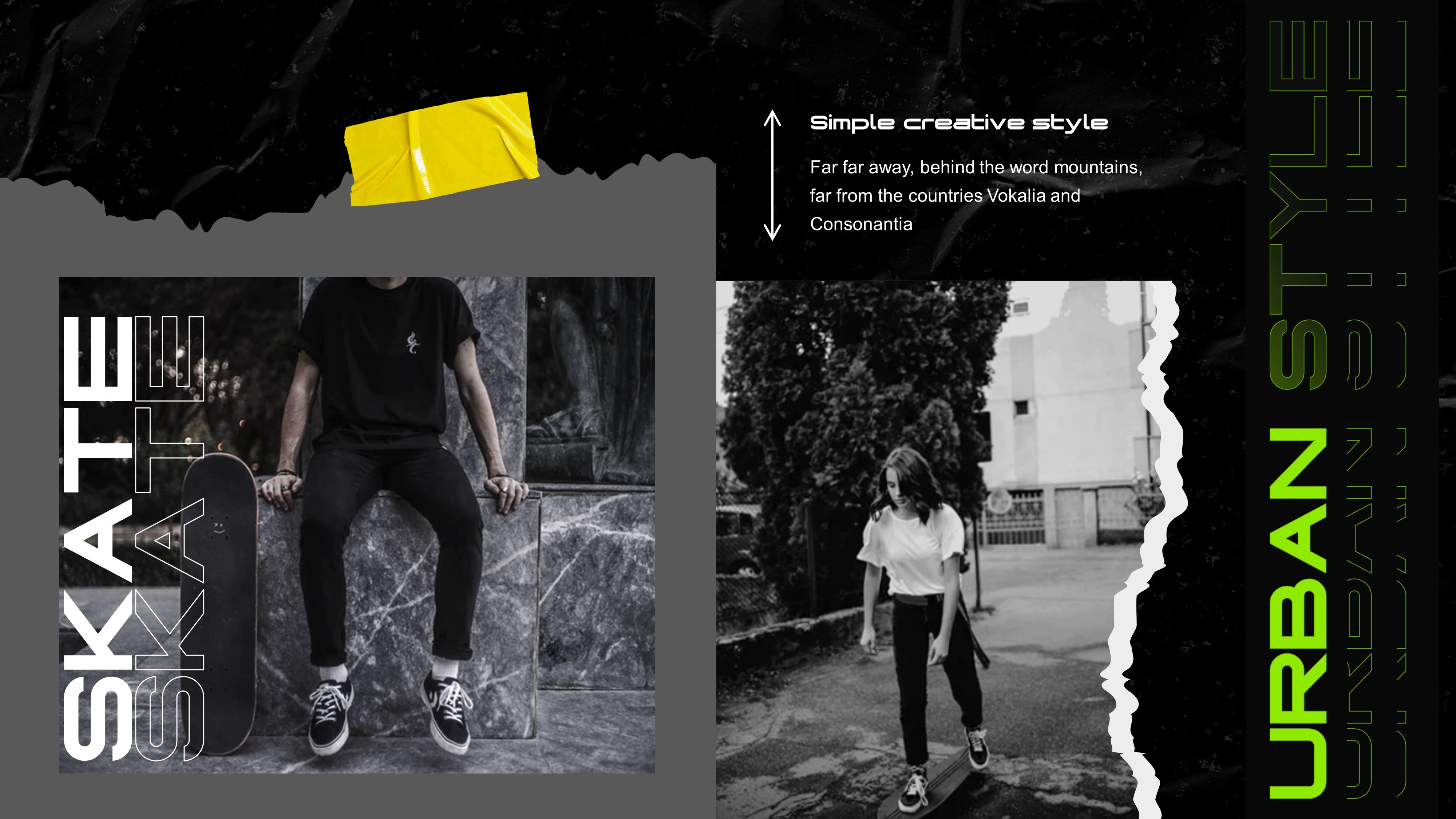 Urban Street Style Creative PowerPoint Template, Presentation Templates