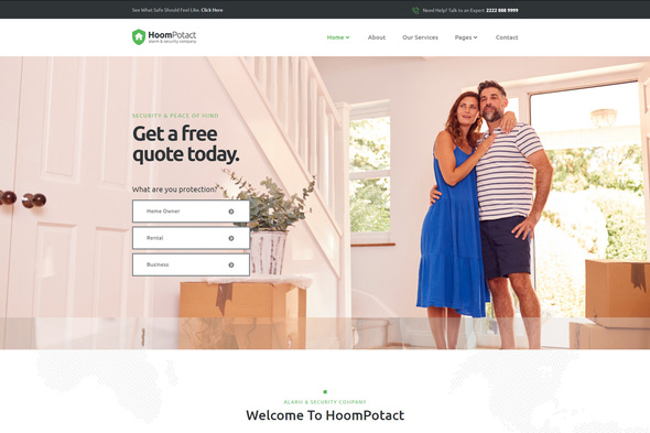 HoomPotact - Smart Alarm & Security Systems Template Kit by themesflat