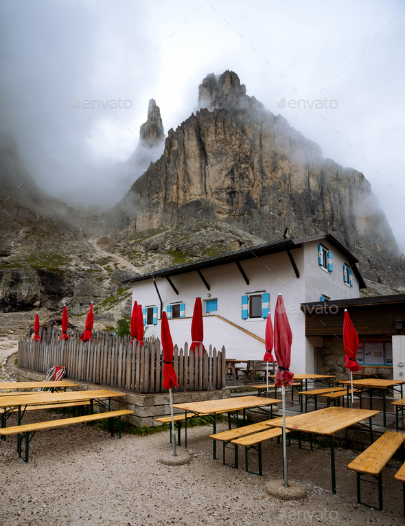 view of the Rifugio Vajolet Stock Photo by azgek | PhotoDune