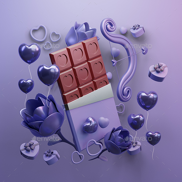 Valentine Chocolate Bar, Graphics | GraphicRiver