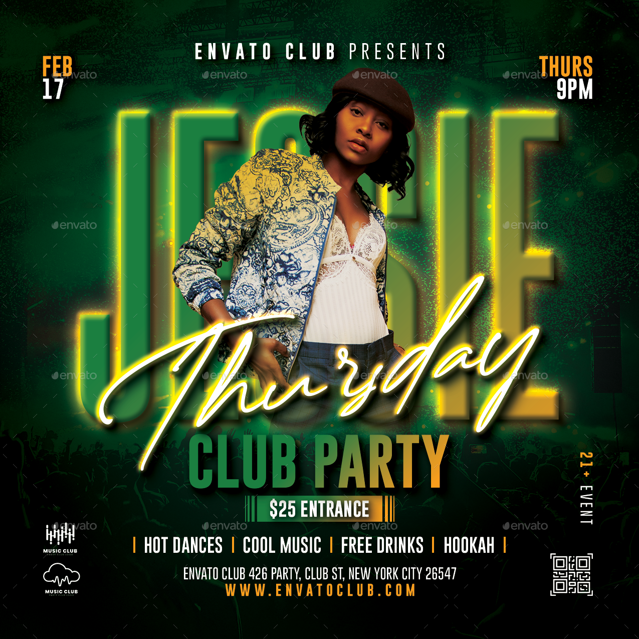 Thursday Club Party Flyer, Print Templates | GraphicRiver