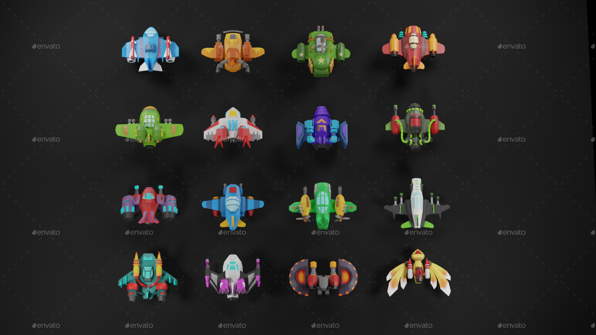 Low Poly Fly Battle Airplanes Assets Pack, Game Assets | GraphicRiver