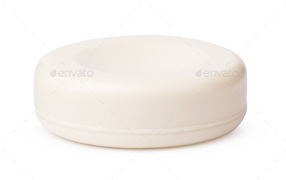 Single soap bar isolated on white background Stock Photo by FabrikaPhoto