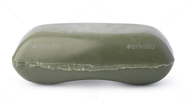 Single soap bar isolated on white background Stock Photo by FabrikaPhoto