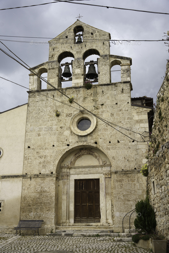 Castelvecchio Calvisio, medieval village in the Gran Sasso Natural Park ...