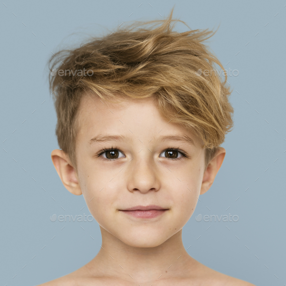 Smiling little boy, face portrait close up Stock Photo by Rawpixel